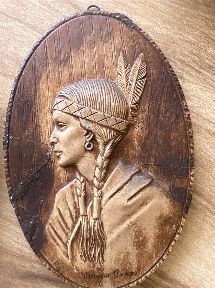 Vintage 1945 Native American Couple 3D Plaques Chief Orn-a-Craft Indian ...