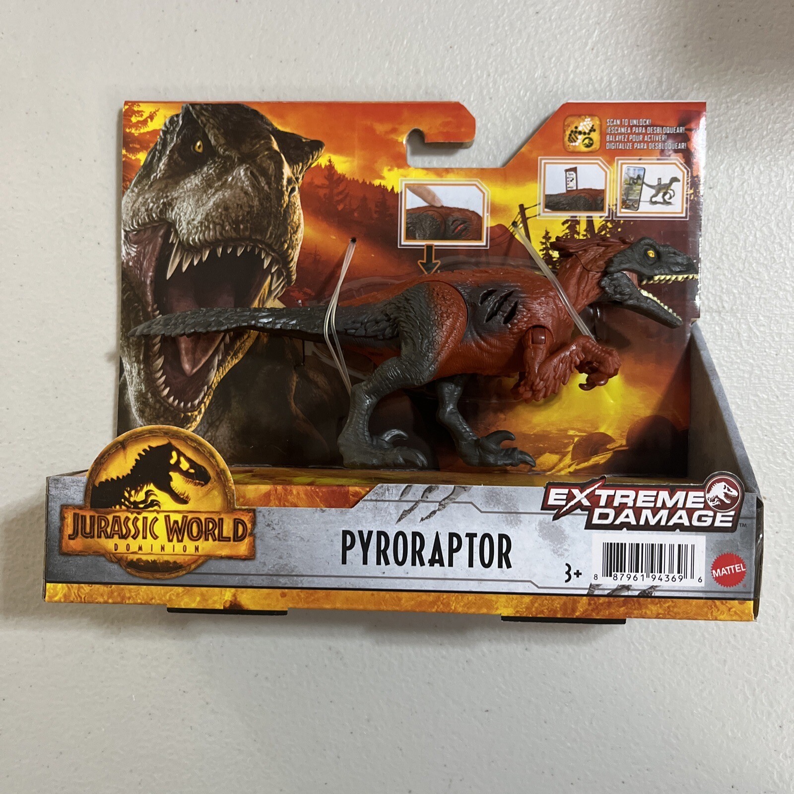 Jurassic World Dominion Pyroraptor Action Figure Mattel Extreme Damage ...