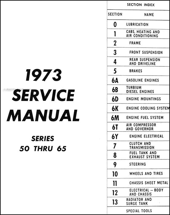 1973-1976 Chevrolet C50 C60 C65 GMC Truck Shop Manual | Medium Duty ...