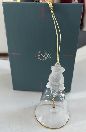 LENOX Crystal 1992 Teddy Bear Bell Christmas Ornament with Gold Accent ...