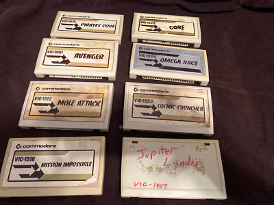 Commodore Vic-20 Game Cartridges Bundle Lot of 8 Pirates cove, Gorf ...