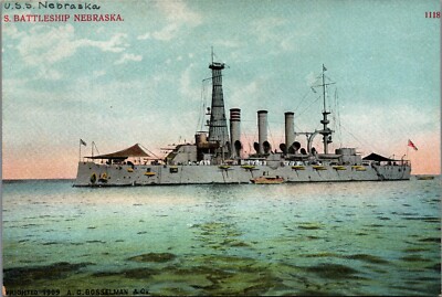USS Nebraska World War I US ship vessel trimmed card (94) | eBay