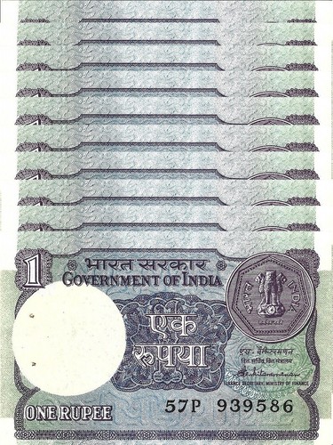 INDIA 1 RUPEE P 78 a W/H UNC x 10 PCS | eBay