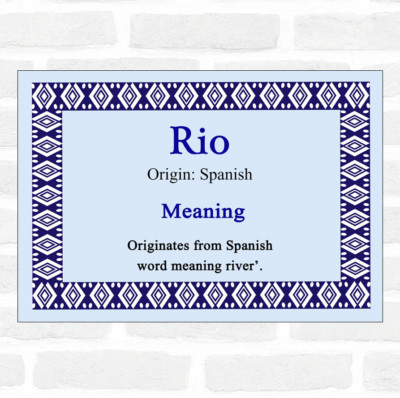Rio Name Meaning Blue Certificate | eBay UK