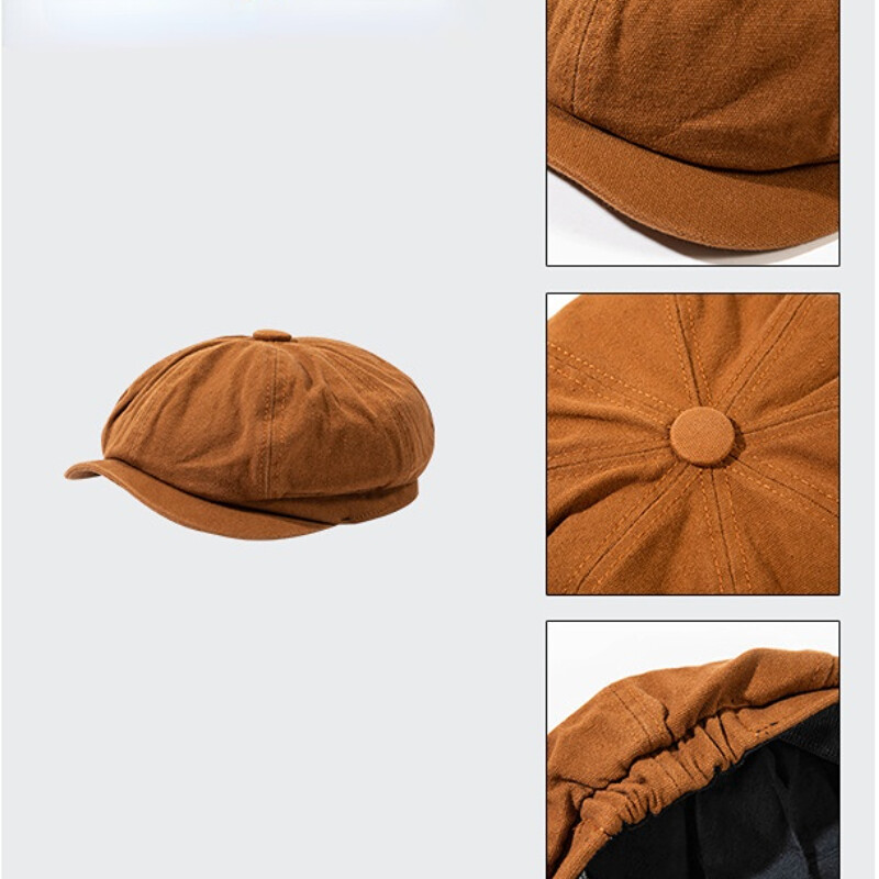 Women Men Newsboy Hat Cap Baker Boy Beret Hat Casual Cabbie Cotton ...