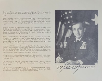 Robinson Risner autographed 8x10 photo Korean war F-86 Fighter Ace ...