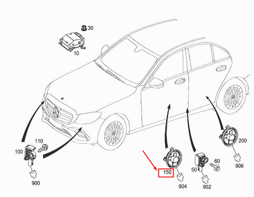 MERCEDES-BENZ E W213 FRONT DOOR IMPACT SENSOR A2139051400 | eBay