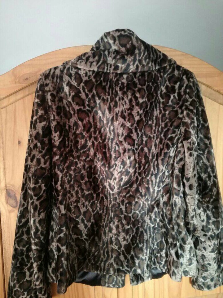 NEXT ANIMAL PRINT LUXURY FAUX FUR/ VELVET FEEL EVENING JACKET SIZE 12 ...