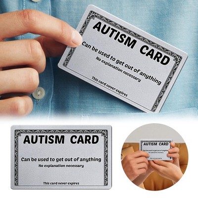 Funny Autism Excuse Card, Funny Wallet-Size Gag Gift, Discreet Autism ...
