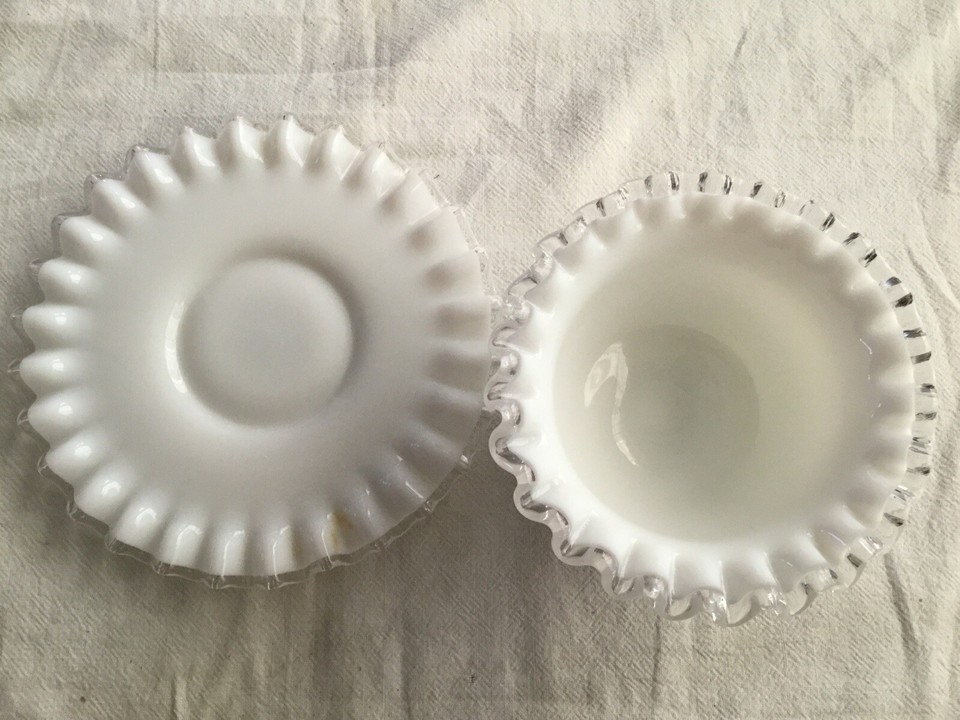 Fenton Silver Crest Mayo Cup w/6” Plate Ruffled Edges .make offer | eBay