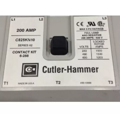C825KN10 Cutler-Hammer Series A2 110V-120V Coil 3 Poles 200 Amps 600V ...