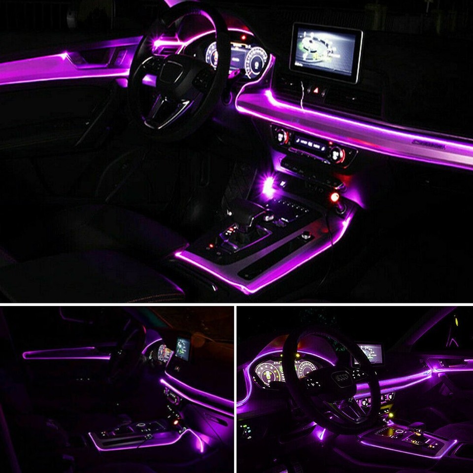 LED Car Interior Decor Atmosphere Wire Strip Light Lamp Accessories 12V ...