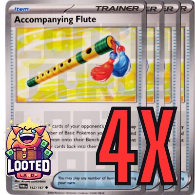 x4 Accompanying Flute 142/167 x4 SV06 Twilight Masquerade Uncommon ...