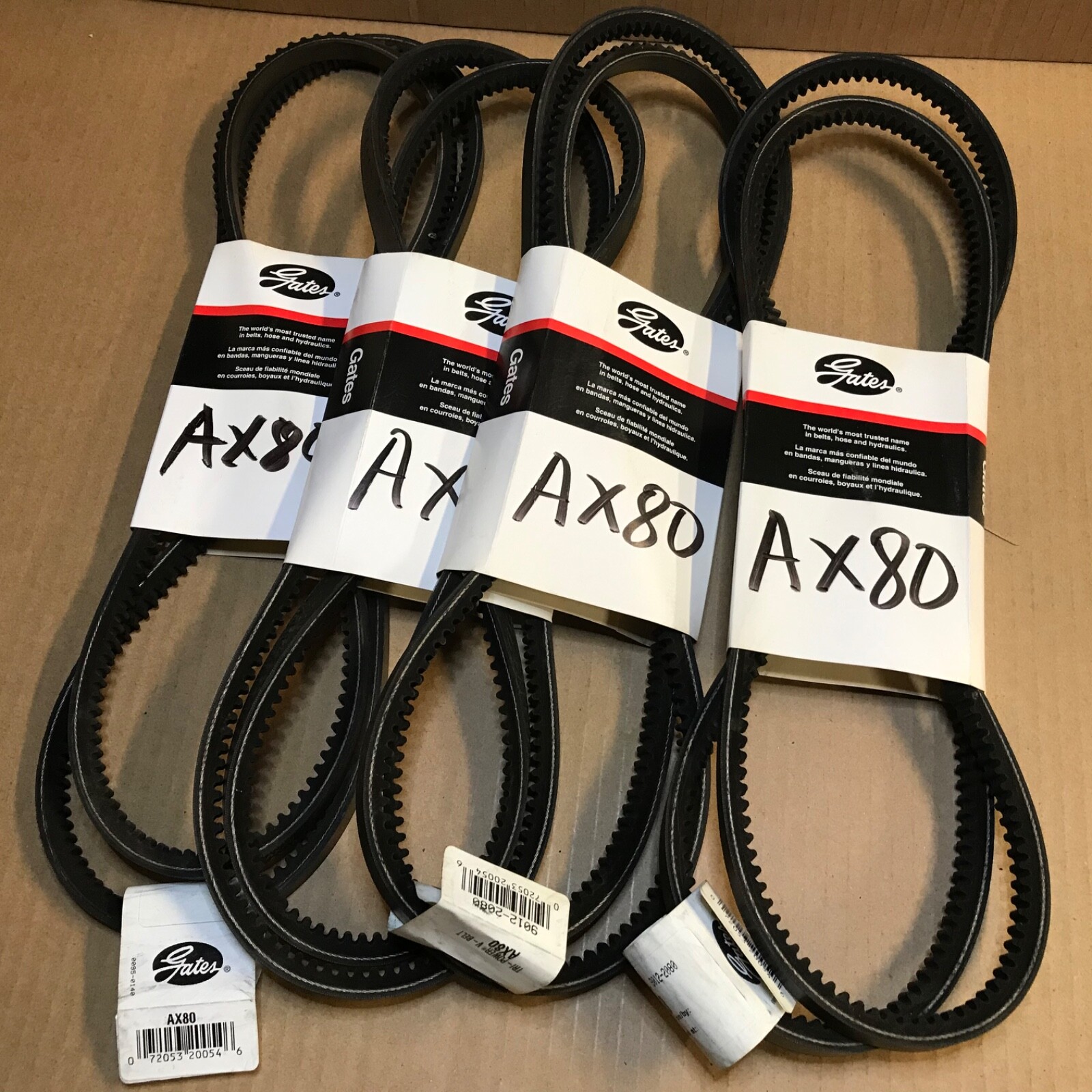 (Lot of 4) Gates Tri-Power Vextra AX80 V-Belt V80 Series *NEW* | eBay