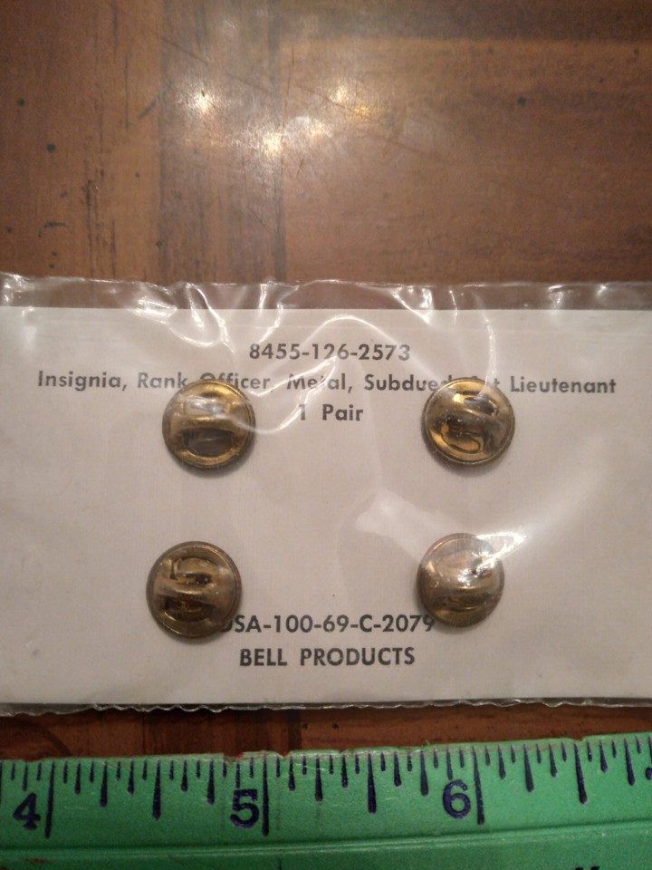 U S Military Subdued (Black) Rank Pins- First Lieutenant 1stLT.(24-084 ...