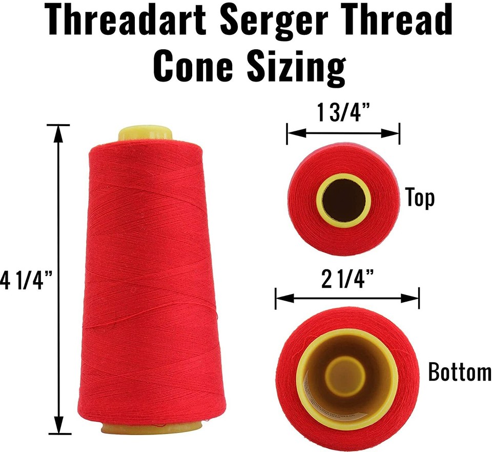 4 BIG CONES OFF BLACK SERGER SEWING THREAD 2750 YD TEX 27 40S/2 ...