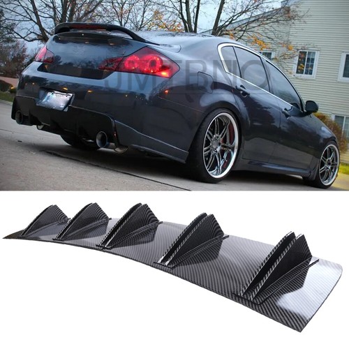 For Infiniti G37 G35 Carbon Rear Bumper Diffuser 5 Fins Spoiler Lip ...