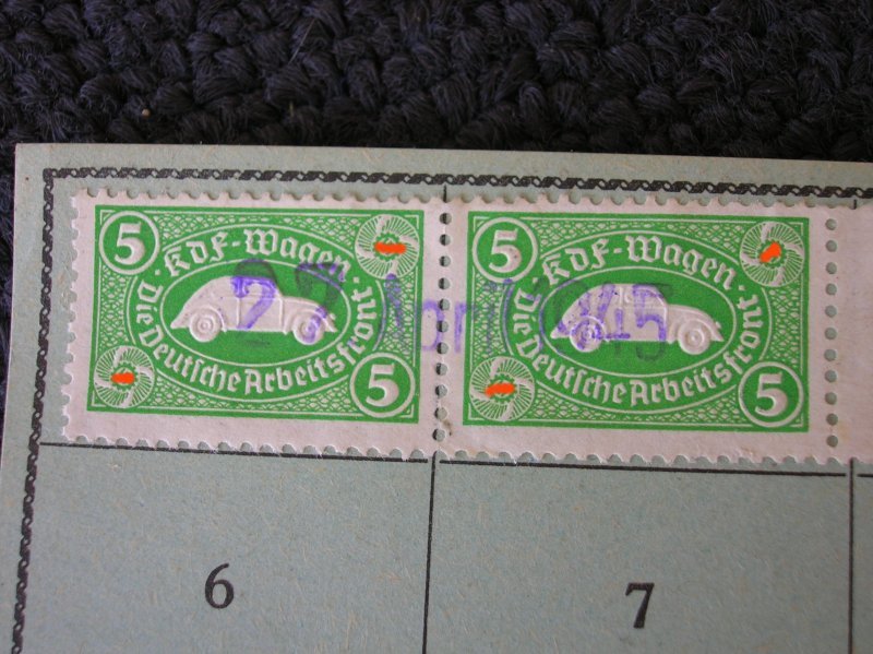 ORIGINAL UNNAMED ! KDF SAVING CARD SPARKARTE KDF-WAGEN HEB COX SWIM VW ...