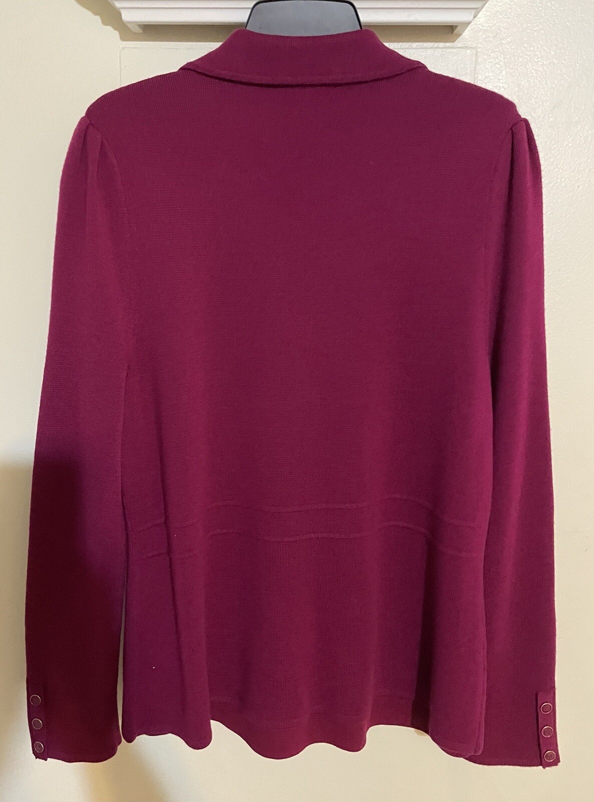 Talbots Burgundy 100% Wool Cardigan, And Top 70% Cotton 30% Rayon,Twin ...
