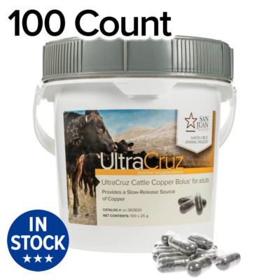 UltraCruz Cattle Copper Bolus Supplement for Adult Cattle, 100 Count x ...