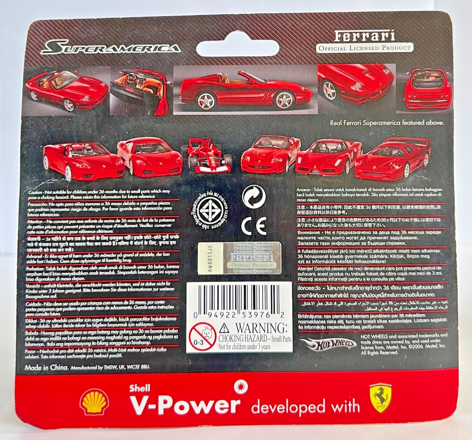 Ferrari Superamerica Car Toy Shell V- Power Official Licensed Product ...