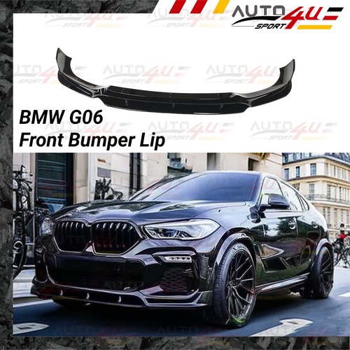 Fits 2020-2023 BMW G06 X6 Gloss Black Competition Style Front Lip ...