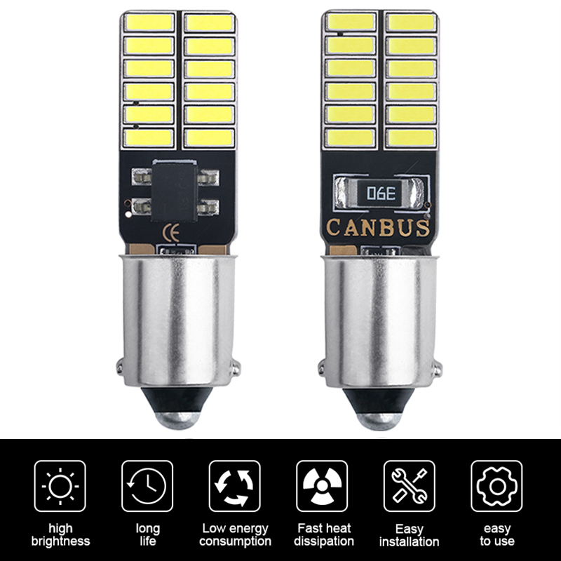 2Pcs H10W 12V 10W LED Minature Fog Light Tail Bulb Car Bulbs BA9s R470 ...