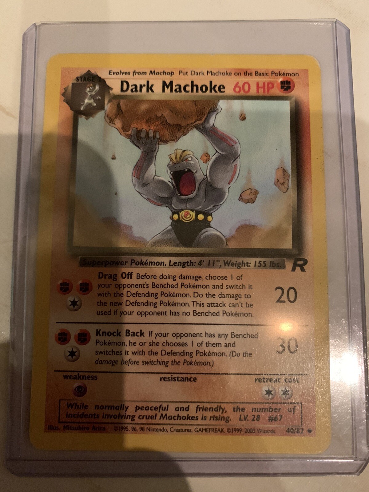 Dark Machoke 40/82 - Uncommon Non Holo - Team Rocket Pokemon Card - NM ...