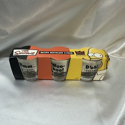 The Simpsons Homer Simpson Recipe Shot Glasses Set Of 3 | eBay