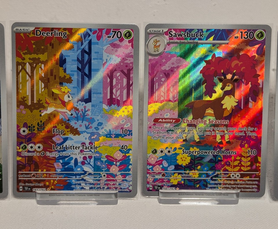 Temporal Forces Art Rare Card Lot. Deerling, Sawsbuck, Excadrill ...