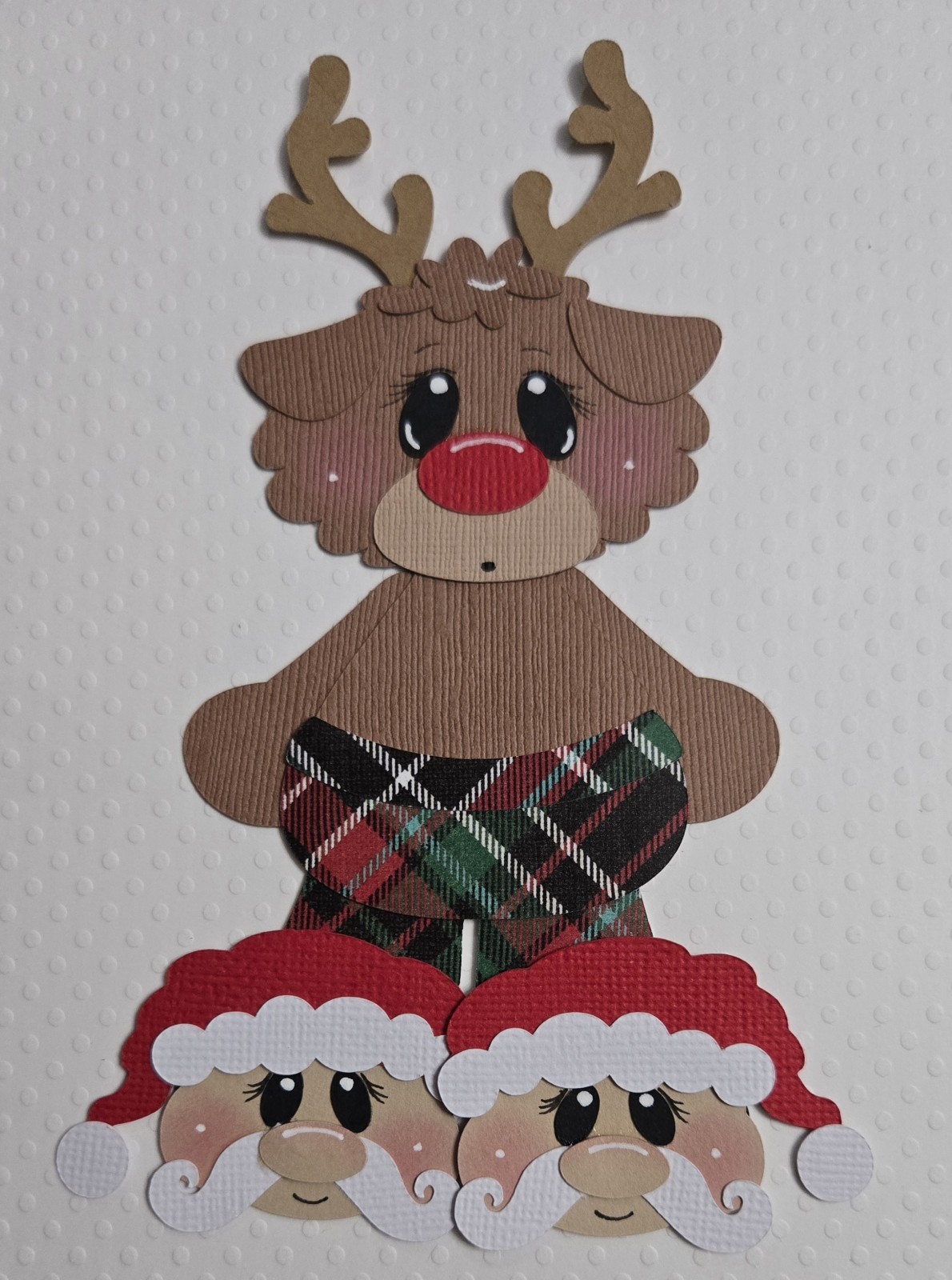 Comfy Reindeer Paper Piecing for Scrapbook and Card Making Crafts