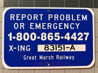 Railroad Emergency Notification Sign | eBay