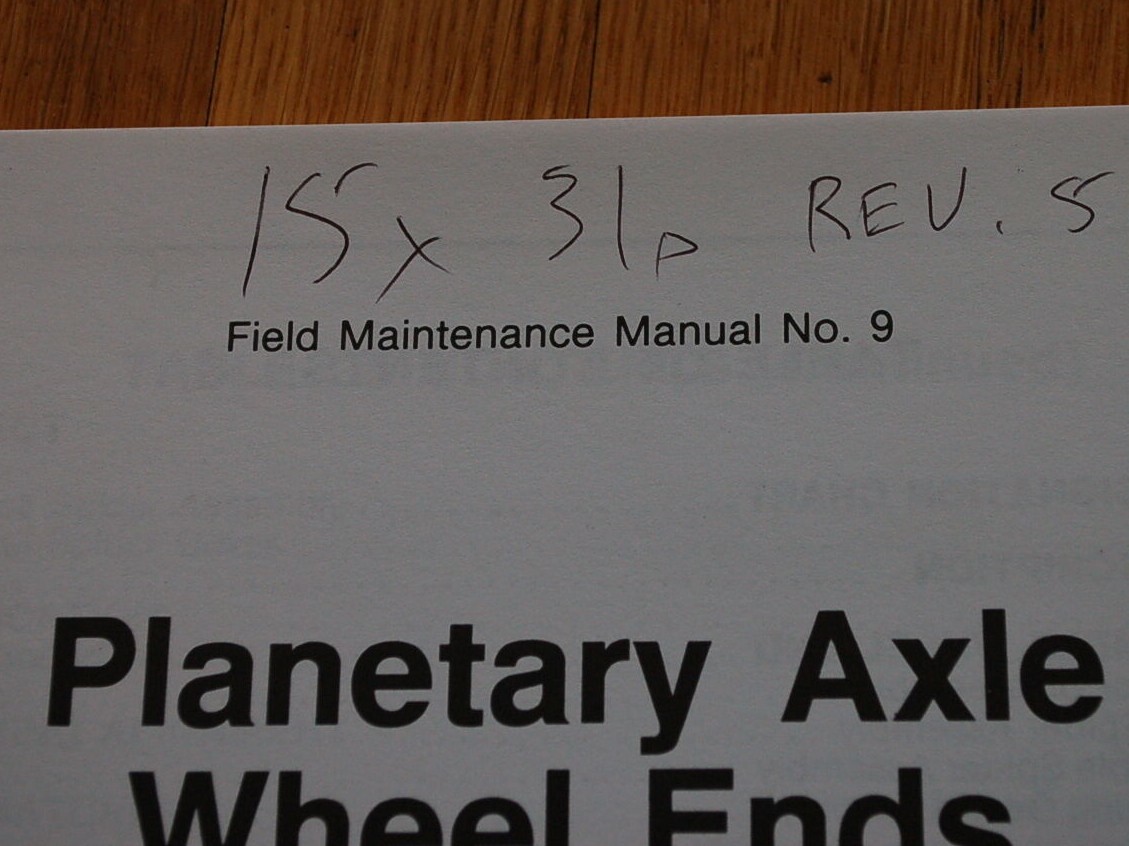 ROCKWELL Planetary Axle Steering Rigid Maintenance Service Manual book ...