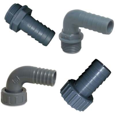 Plastic BSP x Barb Hose Tail Fittings Female & Male Thread Pool/Pond ...