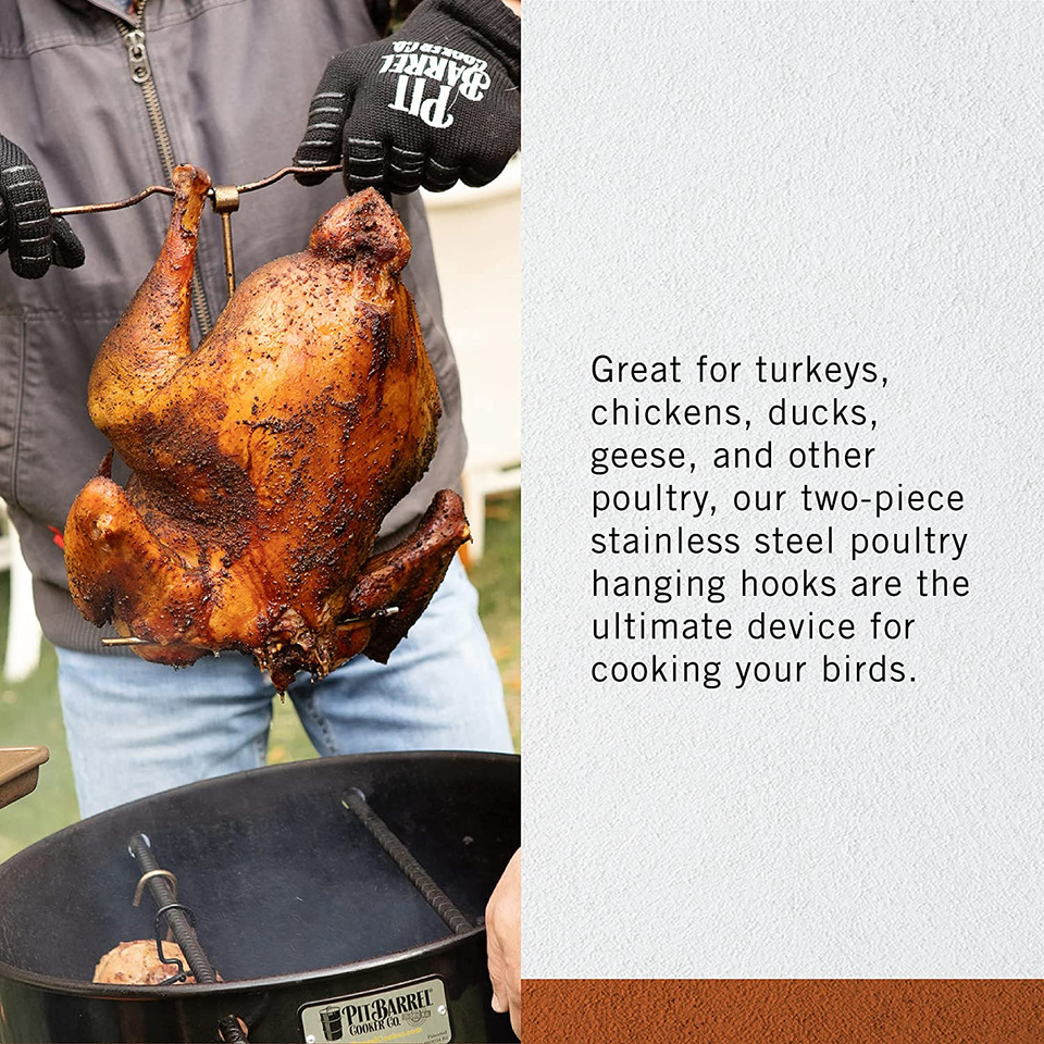 Pit Barrel Cooker Stainless Steel Turkey Hanger | Barrel Smoker Turkey ...