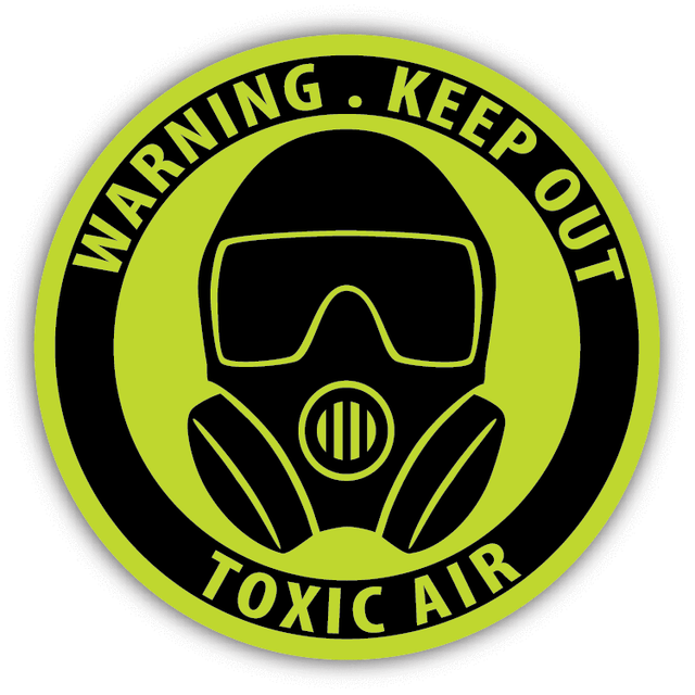 Keep Out Toxic Air Warning Sign Car Bumper Sticker Decal 5" x 5" | eBay
