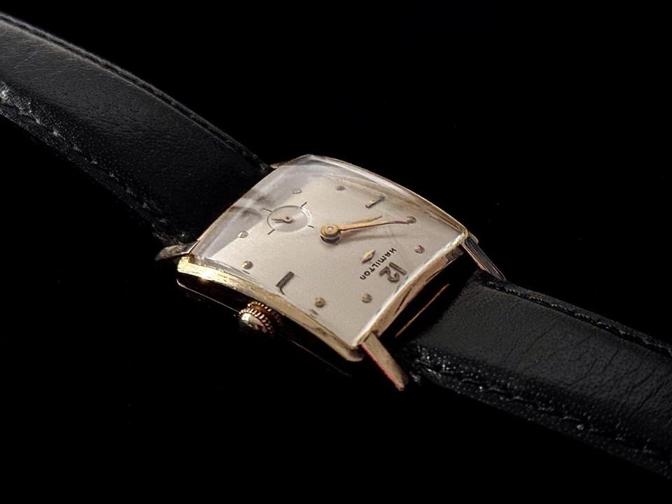 Vintage Hamilton Solid 14k Gold Watch Square RARE Pabst Brewing 25mm ...