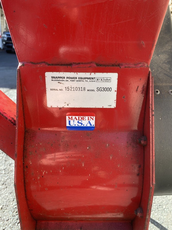 Wood Chipper Snapper Gas Powered Bragg & Stratton 3hp Engine Modem SG ...