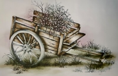 THE FLOWER CART Decorative Painting Pattern Packet MARY OWENS Pen & Ink ...