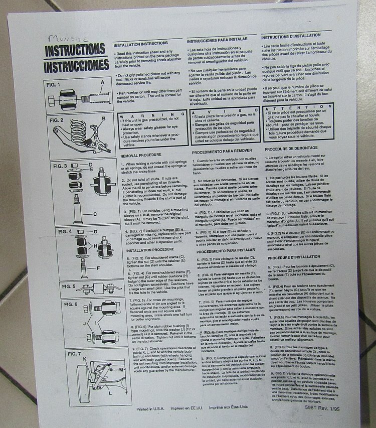 Monroe Gas Magnum 34684 Front Shock 00 - 05 Excursion 99 - 19 Ford ...