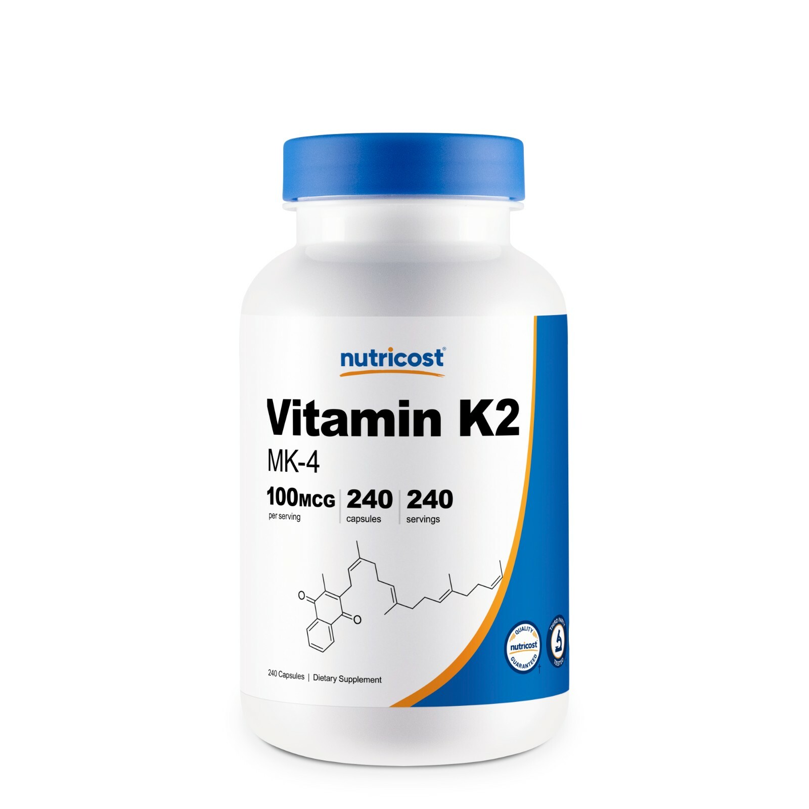 Nutricost Vitamin K2 (MK4) 100mcg, 240 Caps - Gluten Free and Non-GMO ...
