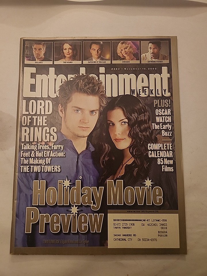 Entertainment Weekly Magazine November 15 2002 Elijah Woods Liv Tyler ...