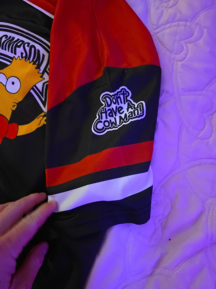 NEW The Simpsons BART SIMPSON Don’t Have A Cow Skateboarder Jersey Size ...