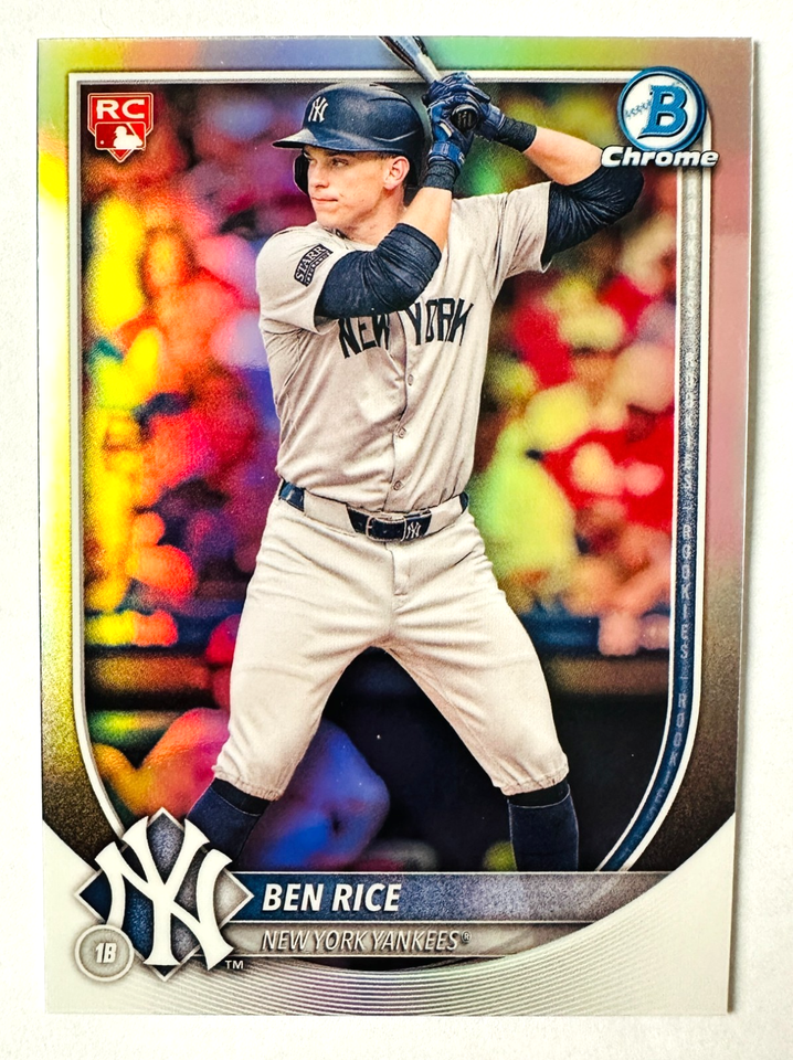 2025 Bowman Chrome Ben Rice RED LOGO Refractor RC #85 Redemption NY ...