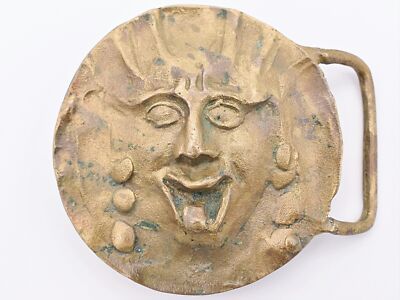 1970s Solid Brass Laughing Jester Face Vintage Belt Buckle | eBay