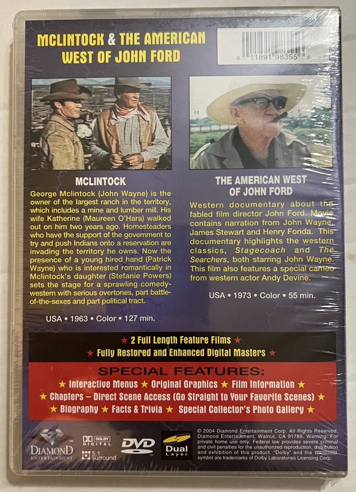 McClintock & The American West of John Ford (DVD, 2004) 011891983556 ...