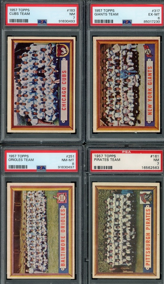 1957 Topps Complete Set EXMT (104 PSA GRADED - 80% FRESH SLABS - TOP ...