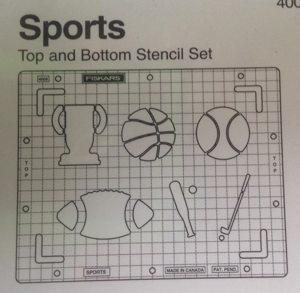 Fiskars ShapeBoss Embossing Stencil Set - Sports - 4009 - NEW | eBay