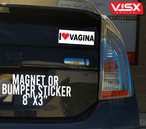 I love vagina MAGNET or Bumper Sticker Car funny pussy vag dick ...