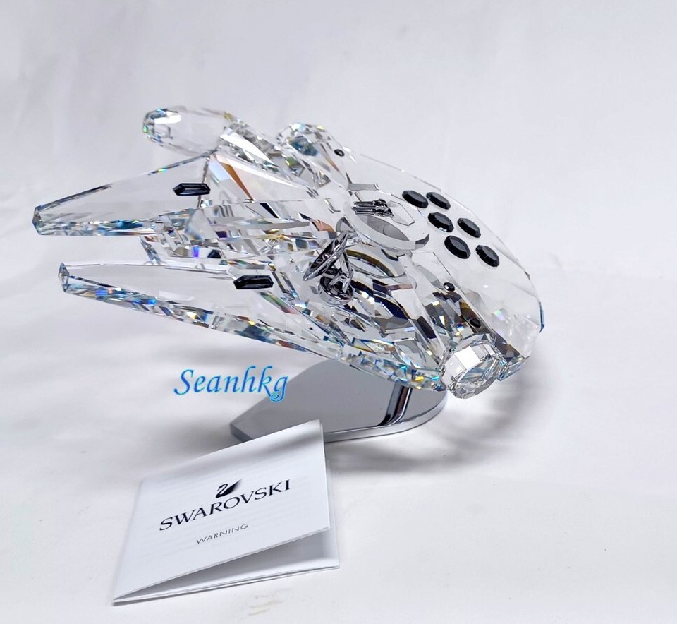 Swarovski Star Wars Millennium Falcon Starship W/Metal Stand Crystal ...